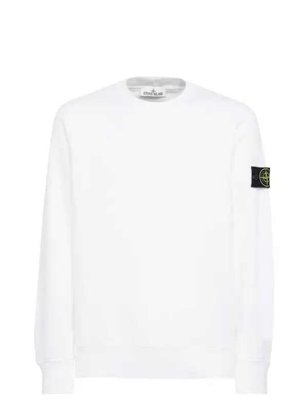 Stone Island Cotton Crewneck Sweatshirt With Logo Detail - White