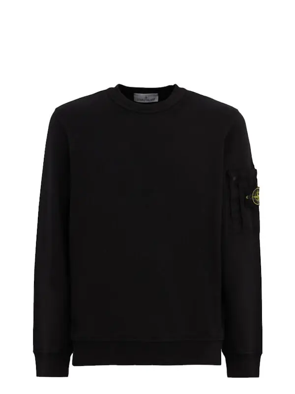 Stone Island Cotton Round-neck Sweatshirt - Black