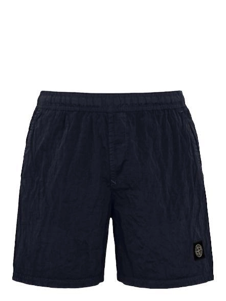 Stone Island Logo Nylon Shorts - Black