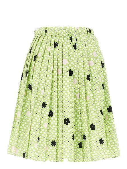 MAISON MARGIELA Floral Print Pleated Skirt - Yellow