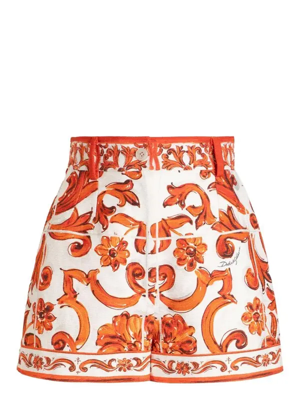 Dolce & Gabbana Majolica Print High-waisted Shorts - No