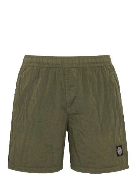 Stone Island Logo Nylon Shorts - Green