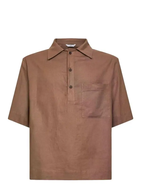 HEVO Patch-pocket Polo Shirt - Brown