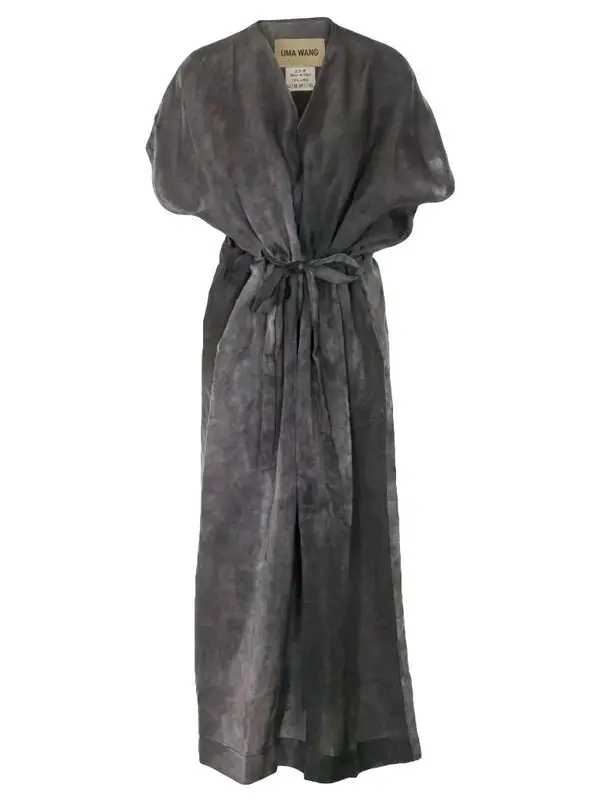 UMA WANG Tie-waist Tie-dye Dress - Grey