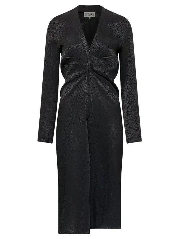 MAISON MARGIELA Jacquard Wrap Dress - Black