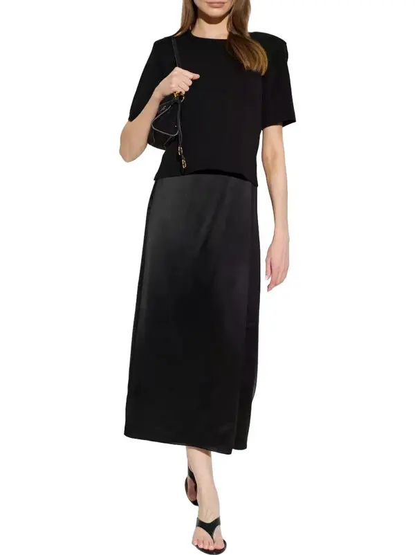 BY MALENE BIRGER Satin-effect Midi Skirt - Black