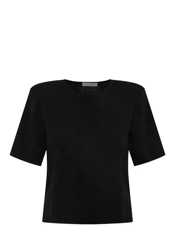 BY MALENE BIRGER Padded Shoulder Knit Top - Black