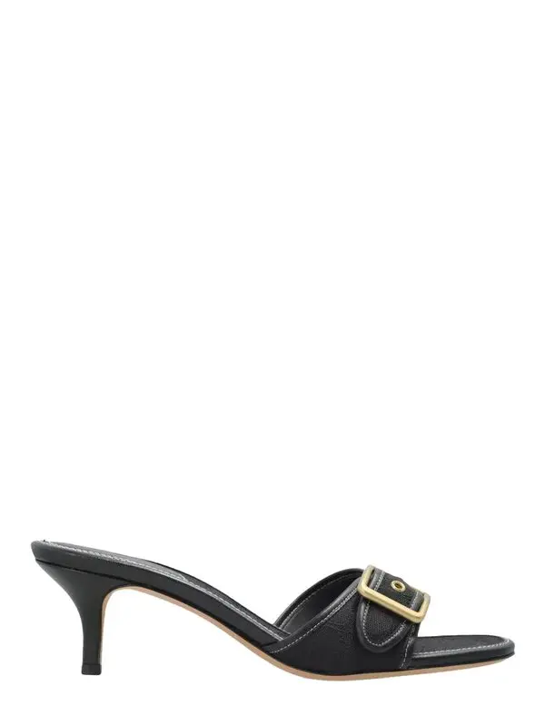 COACH Margot Buckle Monogram Sandals - Black