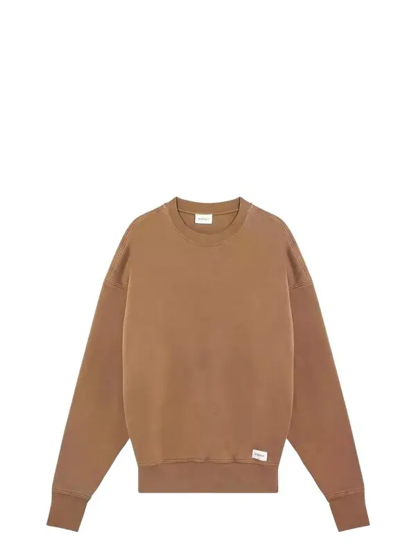 Saint Laurent Logo Patch V-neck Sweatshirt - Brown