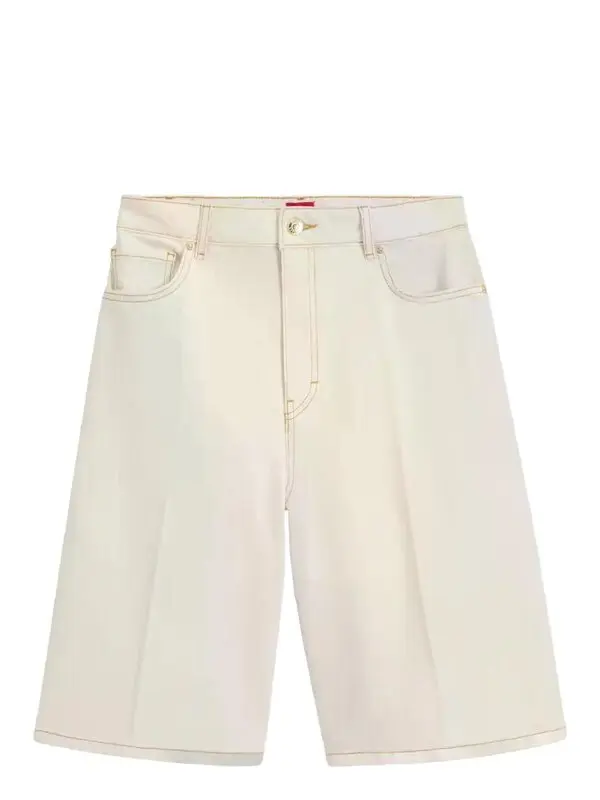 Hugo Logo Patch Denim Shorts - Neutrals