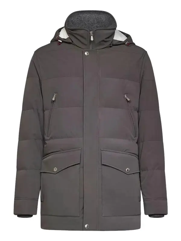Brunello Cucinelli Padded Hooded Jacket - Grey