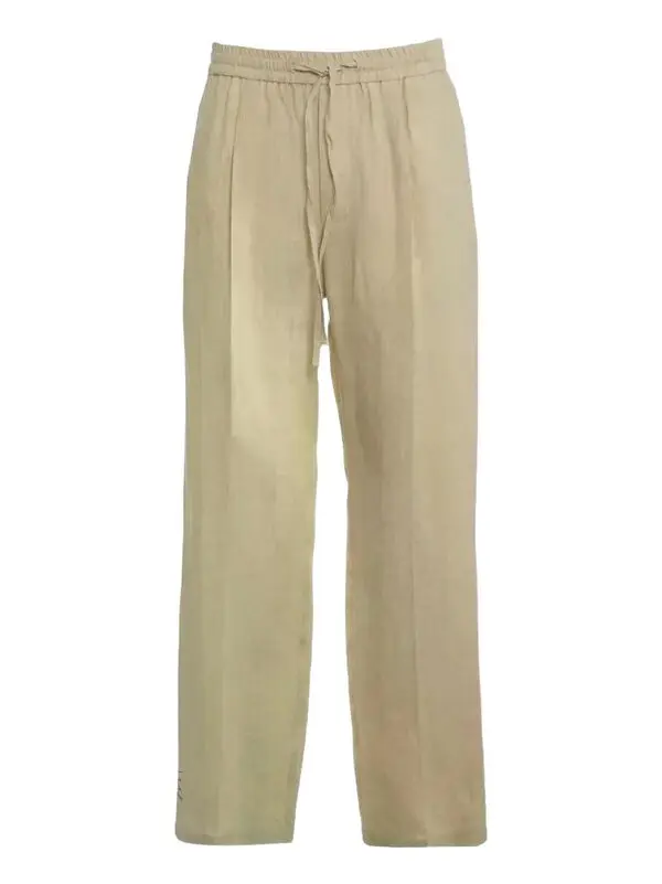 AMARANTO Drawstring Waist Pleated Trousers - Neutrals