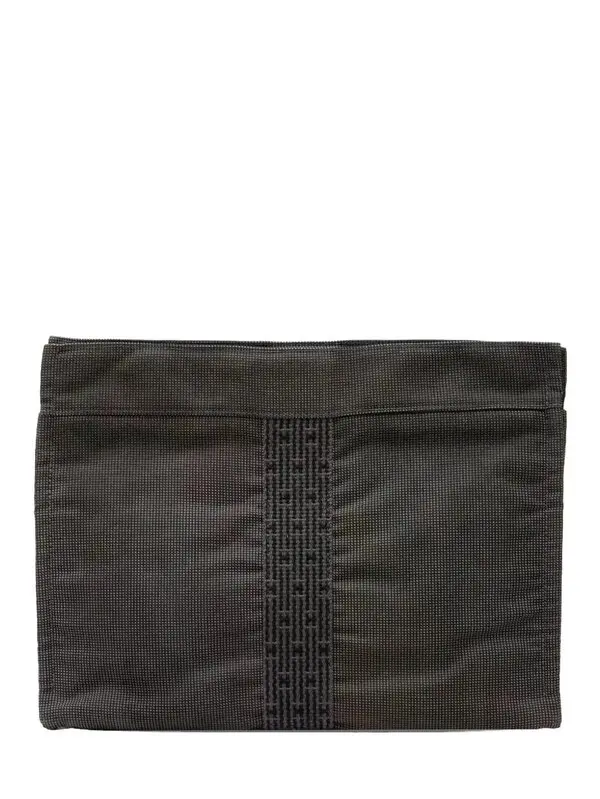 Hermès Canvas Herline Clutch Bag - Grey