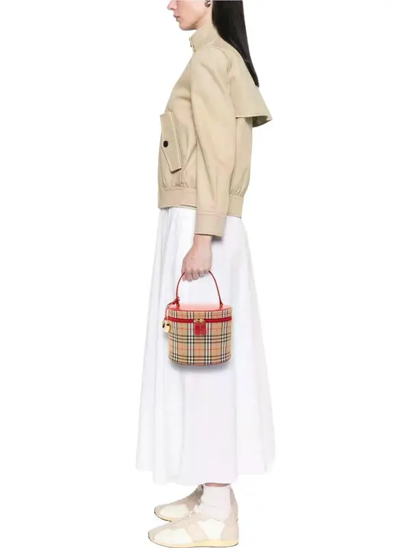 Burberry Haymarket Check Canvas Vanity Bag - Red