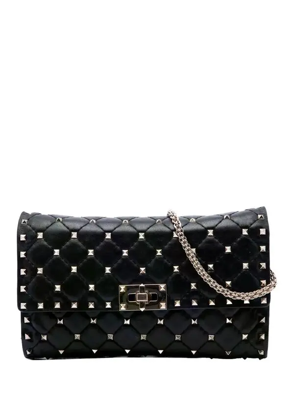 Valentino Garavani Rockstud Spike Wallet On Chain Crossbody Bag - Black
