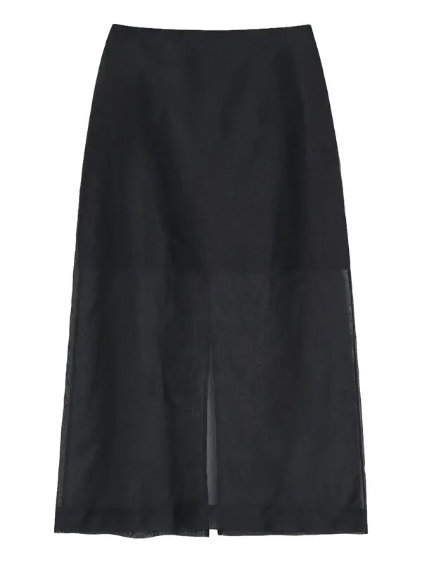BY MALENE BIRGER Esta Soft Organza Midi Skirt - Black