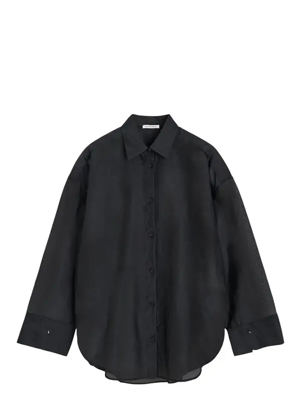 BY MALENE BIRGER Sheer Organza Button-up Shirt - Black