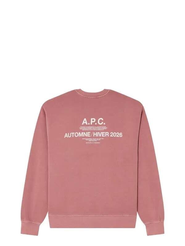 A.p.c. Cotton Sweatshirt With Back Print - Raspberry