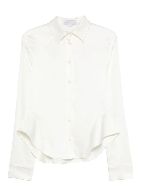 Stella McCartney Satin Peplum Hem Shirt - Multicolor