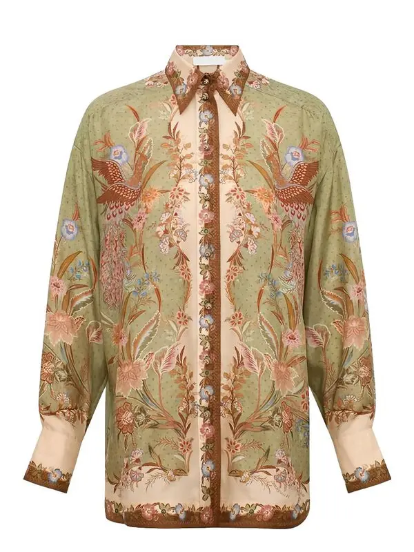 Zimmermann Indra Printed Silk Shirt - Multicolor