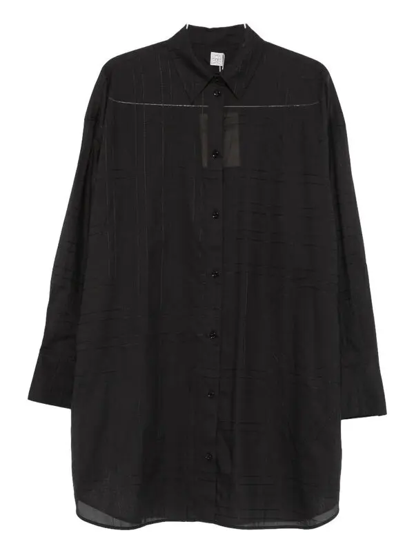 TOTEME Cotton Blend Shirt With Monogram Pattern - Multicolor