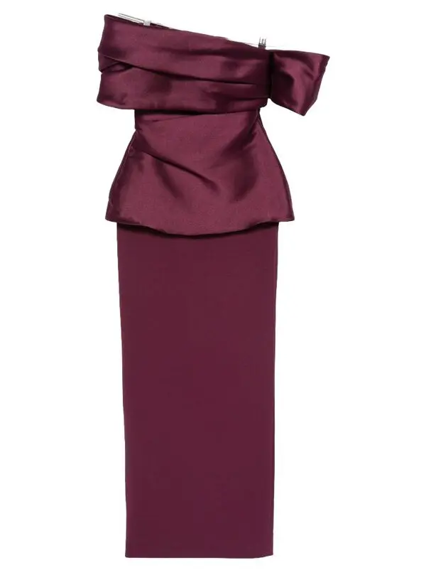 Solace London Lucine Maxi Dress Purple Satin - Multicolor