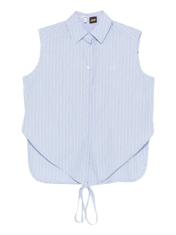 Loewe Sleeveless Cotton Shirt With Front Tie Detail - Multicolor