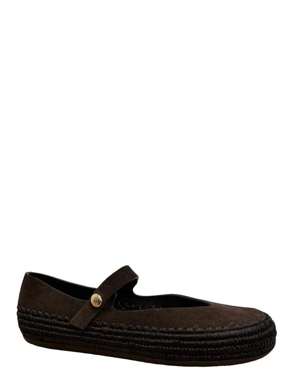 Loewe Rio Suede And Raffia Ballerinas - Multicolor