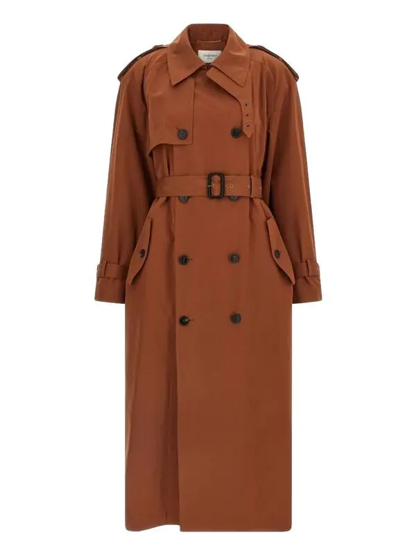 Saint Laurent Cotton And Silk Trench Coat - Multicolor