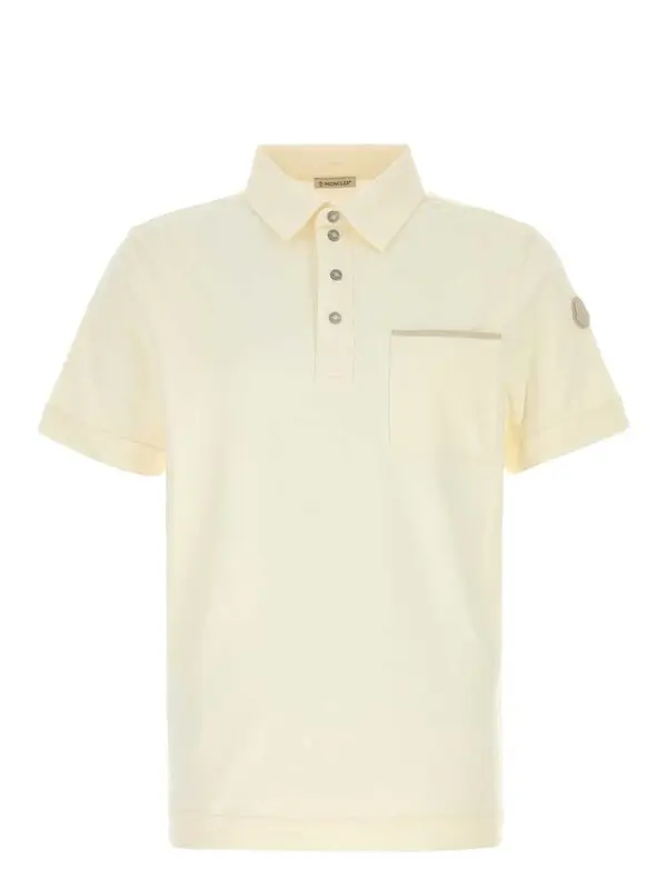 Moncler Cream Stretch Piquet Polo Shirt - Yellow