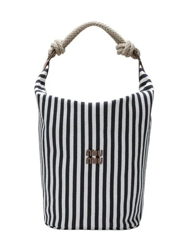 Miu Miu Striped Canvas Bag - Blue