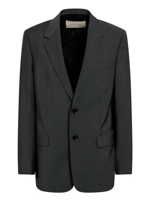Valentino Garavani Single-breasted Wool And Mohair Jacket - Black