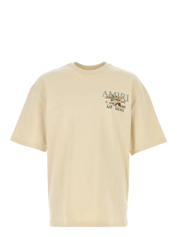 Amiri Sand Cotton Oversize T-shirt - Brown