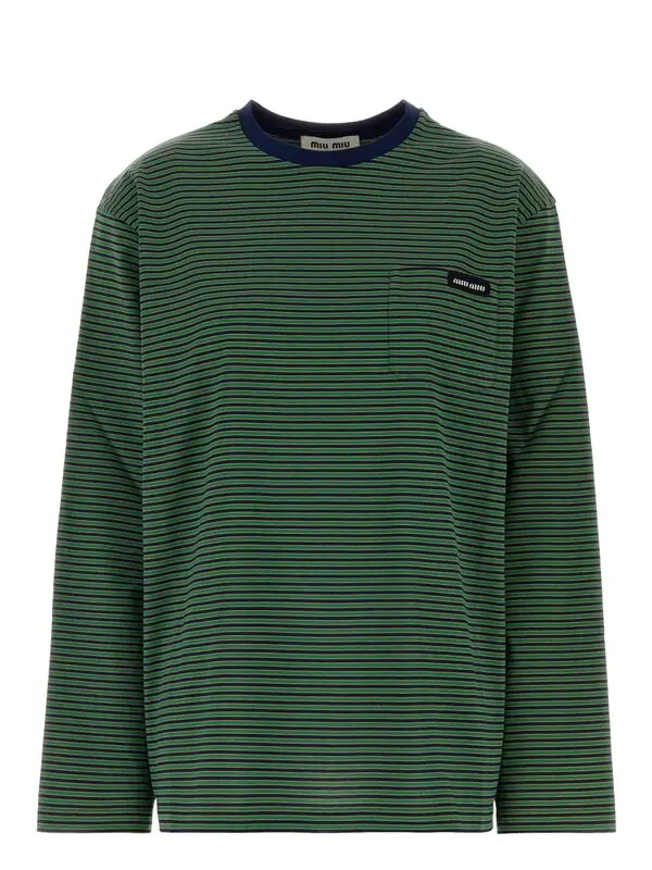 Miu Miu Embroidered Cotton Oversize T-shirt - Multicolor