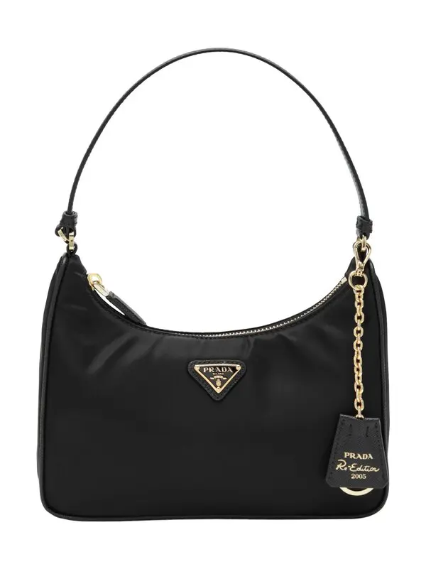 Prada Re-edition 2005 Bag In Re-nylon And Saffiano Leather - Black