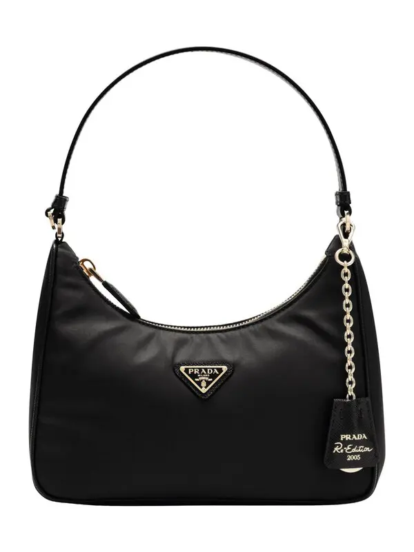 Prada Re-edition 2005 Bag In Re-nylon And Saffiano Leather - Black