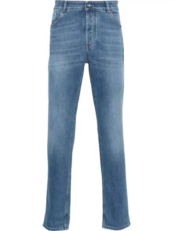 Brunello Cucinelli Slim Cut Stretch-cotton Jeans - Multicolor