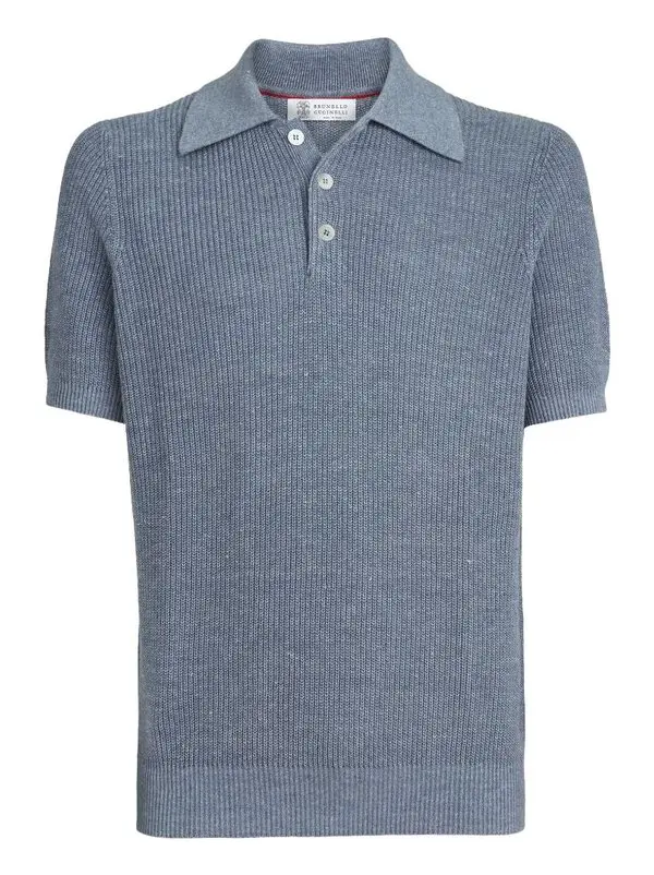 Brunello Cucinelli Linen Polo Shirt - Multicolor