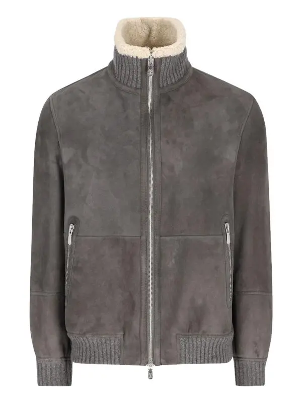 Brunello Cucinelli Shearling Leather Jacket - Multicolor