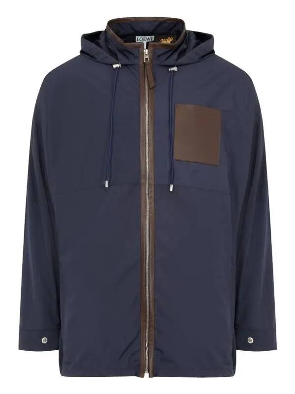 Loewe Hooded Jacket With Leather Trim - Multicolor