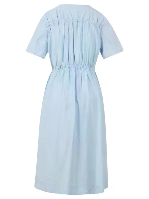 JOVONNA Ruched Tie-fastening Midi Dress - Blue