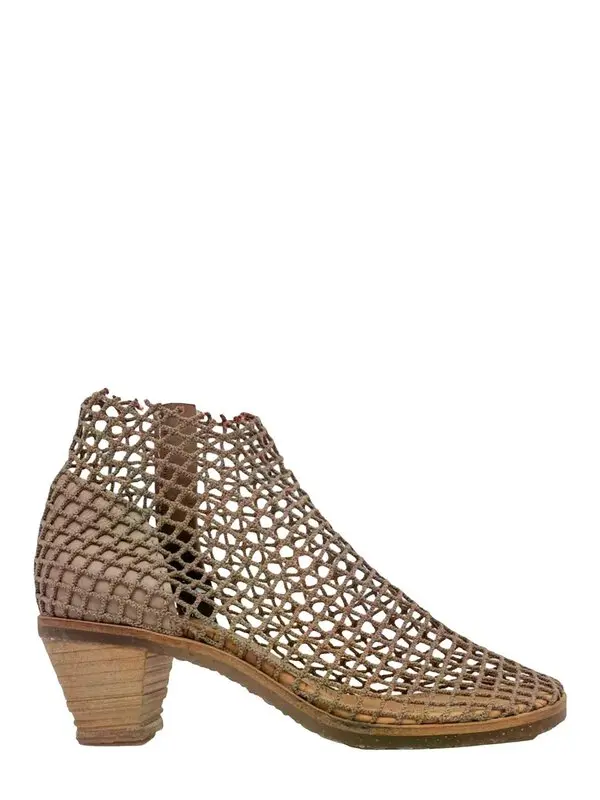 VERDURA SHOES Netted Block-heel Boots - Neutrals