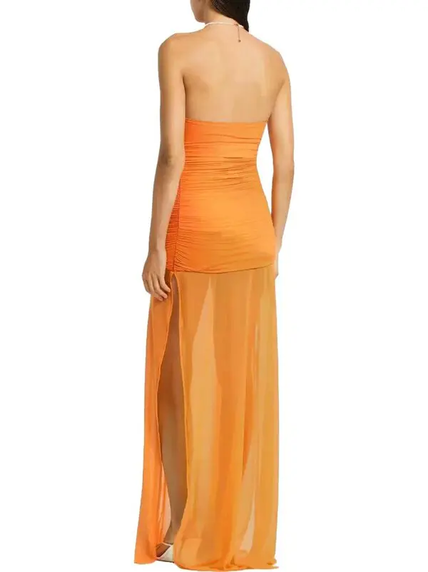 BOUND Arlo Ruched Detail Maxi Dress - Orange
