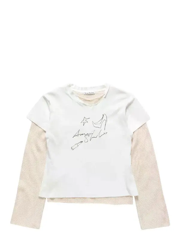 Acne Studios Layered Graphic-print T-shirt - White
