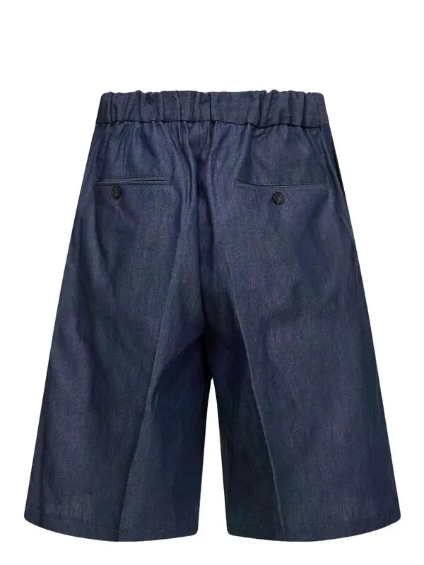 HEVO Pleated Cotton Shorts - Blue