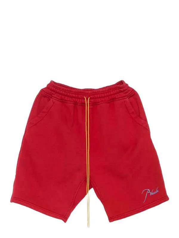 Rhude Logo-embroidered Drawstring Shorts - Red