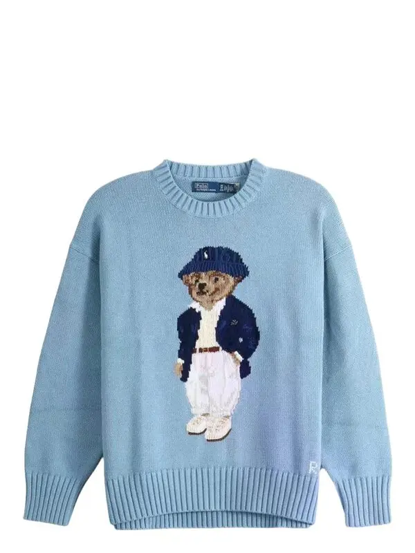 Polo Ralph Lauren Polo Bear Intarsia-knit Sweater - Blue