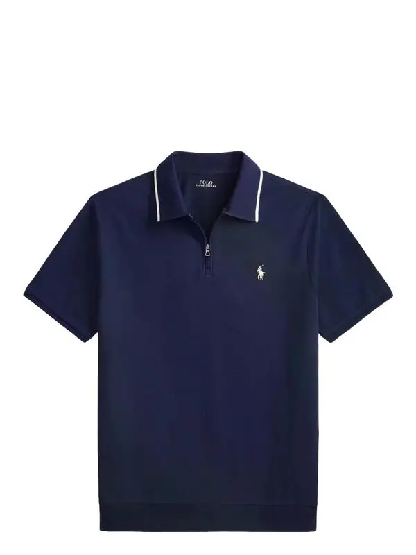 Polo Ralph Lauren Zip-fastening Tipped Polo Shirt - Blue
