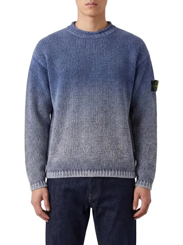 Stone Island Ribbed Knit Sweater - Blue