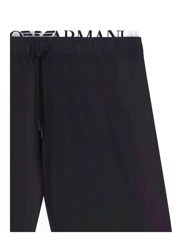 Emporio Armani Logo Waistband Swim Shorts - Black